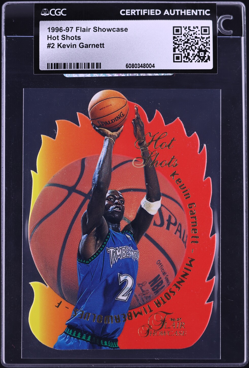 1996 Flair Showcase Hot Shots Kevin Garnett #2 CGC AUTH on Fanatics Collect