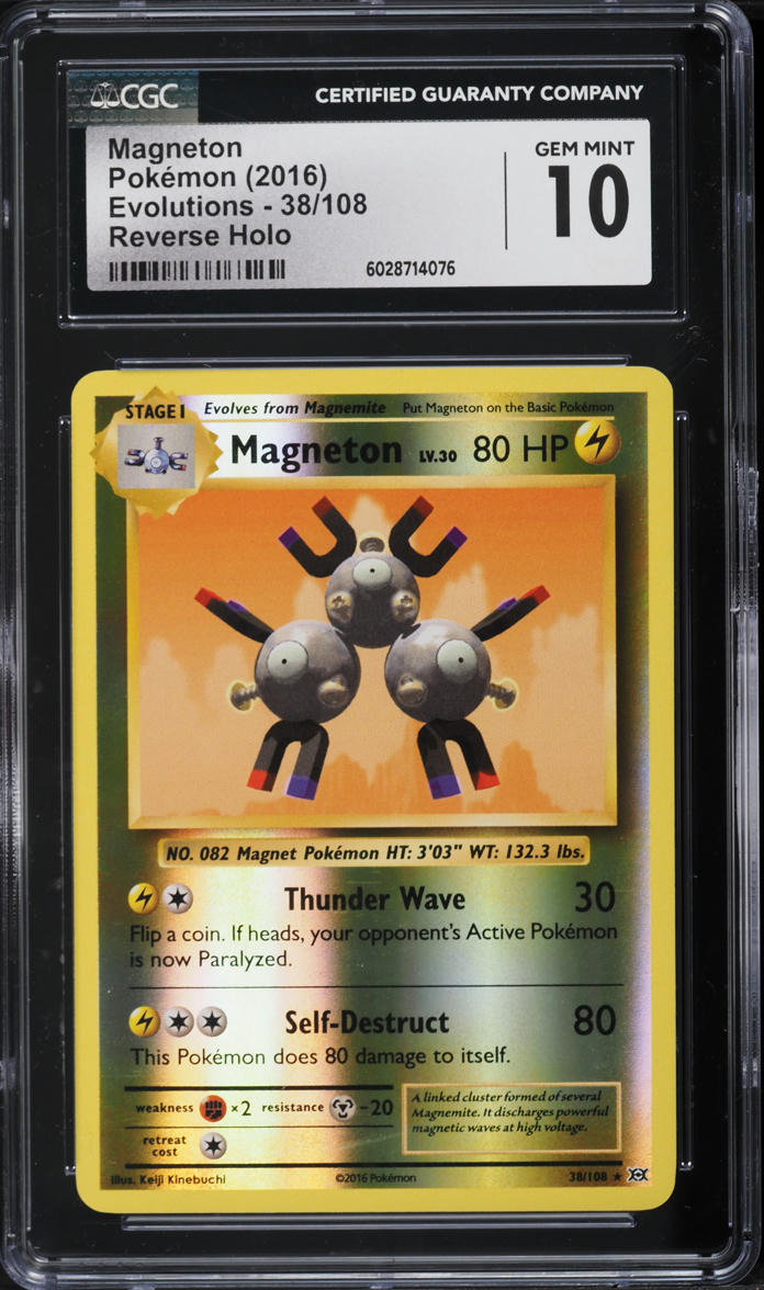 2016 Pokemon XY Evolutions Reverse Holo Magneton #38 CGC 10 GEM MINT on Fanatics Collect