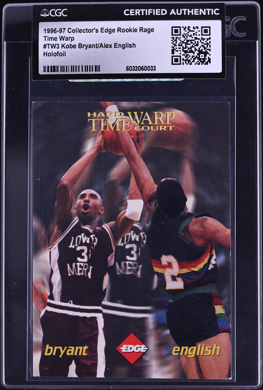 1996 Collector's Edge Rage Time Warp Holofoil Kobe Bryant ROOKIE /2500 ...