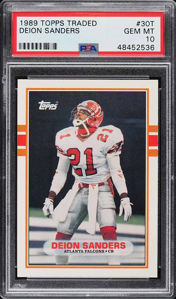 1989 Topps Traded Deion Sanders ROOKIE #30T PSA 10 GEM MINT on Fanatics ...