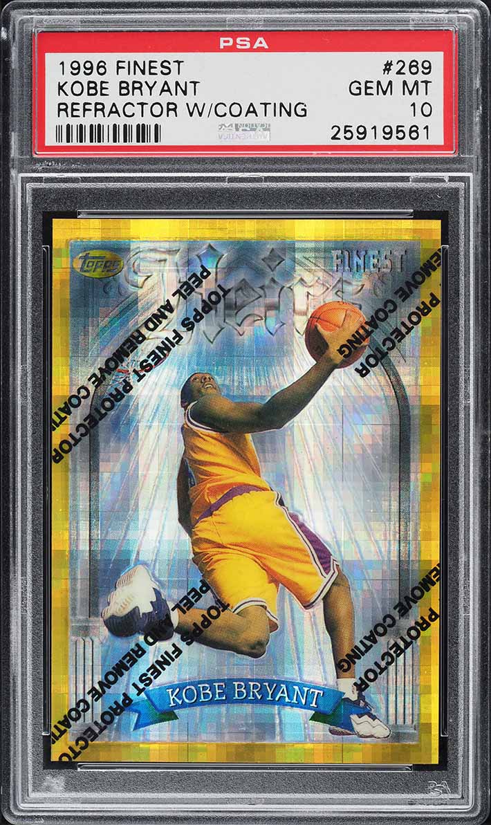 1996 Finest Gold Refractor w/ Coating Kobe Bryant ROOKIE #269 PSA 10 ...