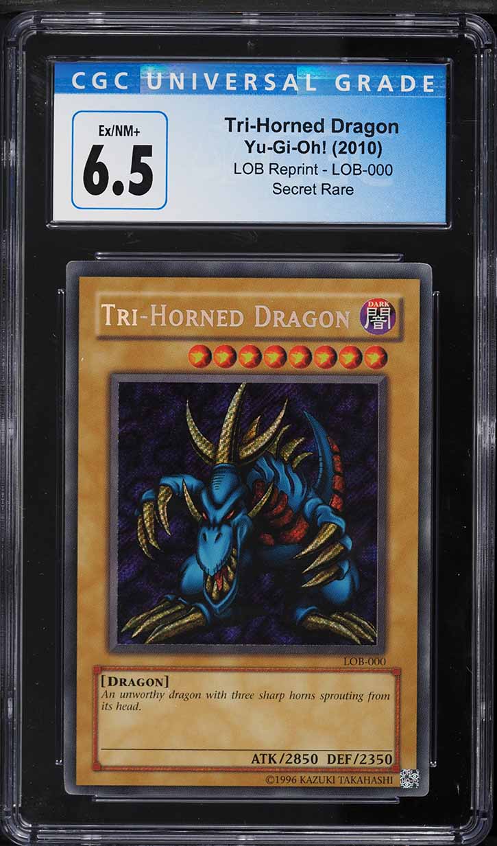 2010 Yu-Gi-Oh! LOB Reprint Secret Rare Tri-Horned Dragon #LOB-000 CGC 6 ...
