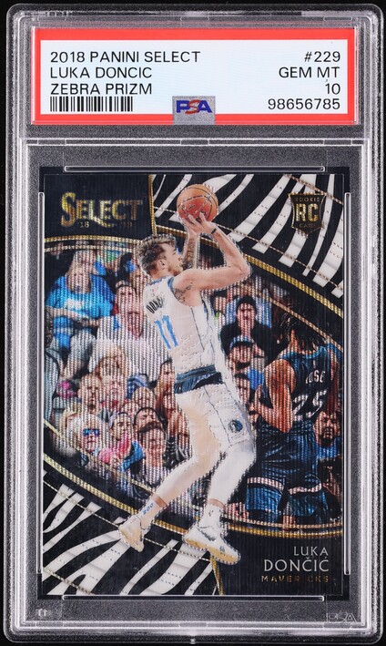 2018 Select Courtside Zebra Prizm Luka Doncic ROOKIE #229 PSA 10 GEM ...