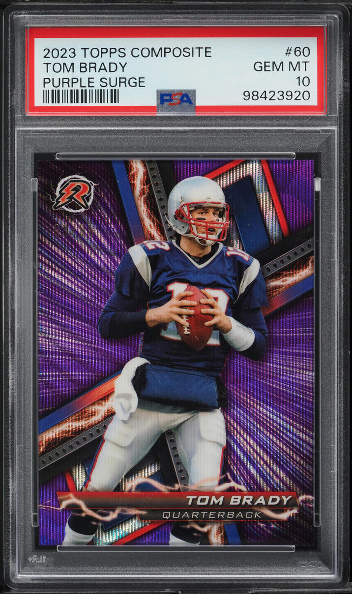 2023 Topps Composite Purple Surge Tom Brady /99 #60 PSA 10 GEM MINT on ...