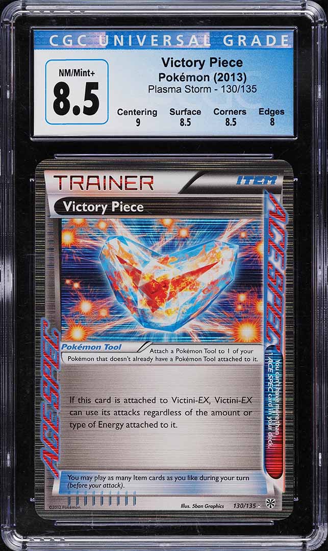 2013 Pokemon Black & White Plasma Storm Victory Piece #130 CGC 8.5 NM ...