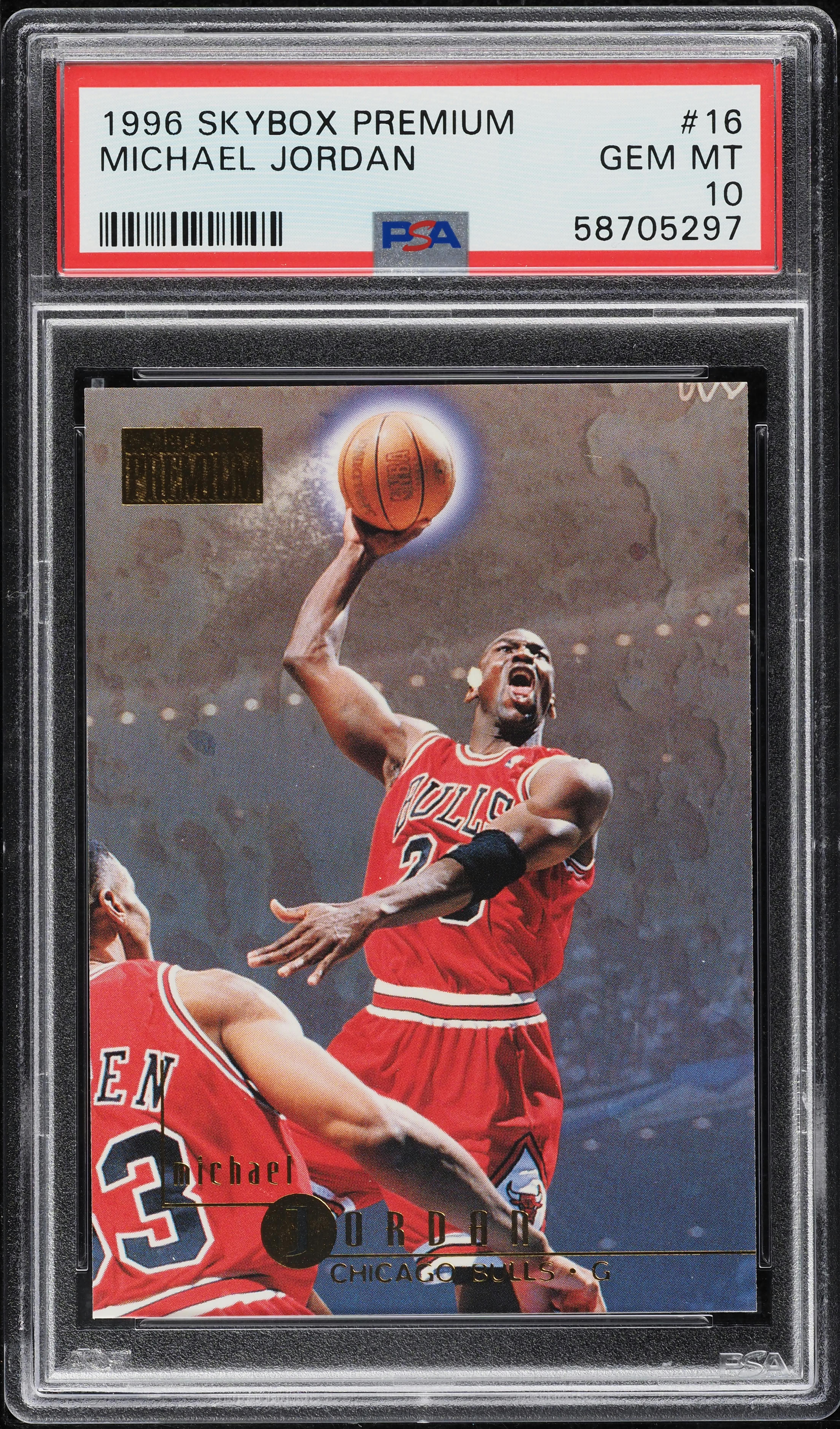 1996 Skybox Premium Michael Jordan #16 PSA 10 GEM MINT on Fanatics Collect