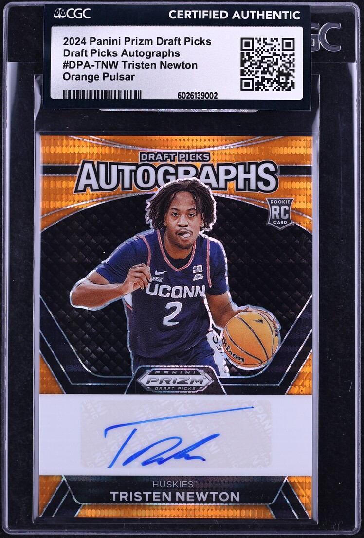 2024 Panini Prizm Draft Picks Orange Pulsar Tristen Newton ROOKIE AUTO CGC AUTH on Fanatics Collect