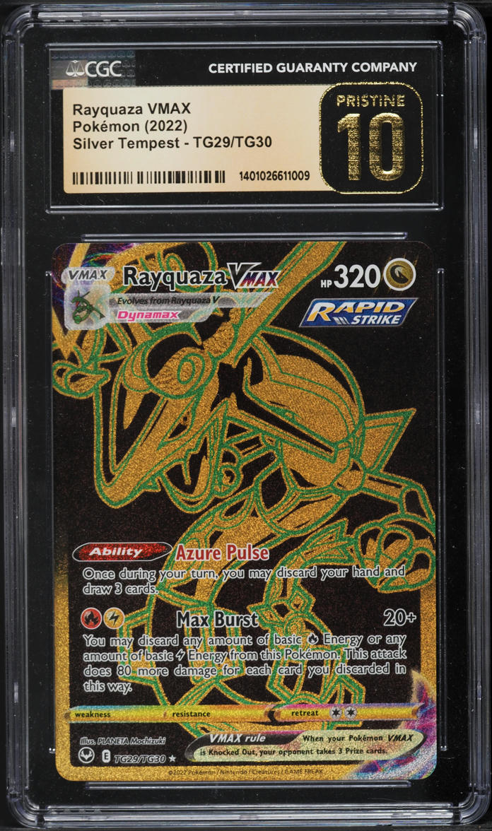 2022 Pokemon Sword & Shield Silver Tempest Rayquaza VMAX #TG29 CGC 10 PRISTINE on Fanatics Collect