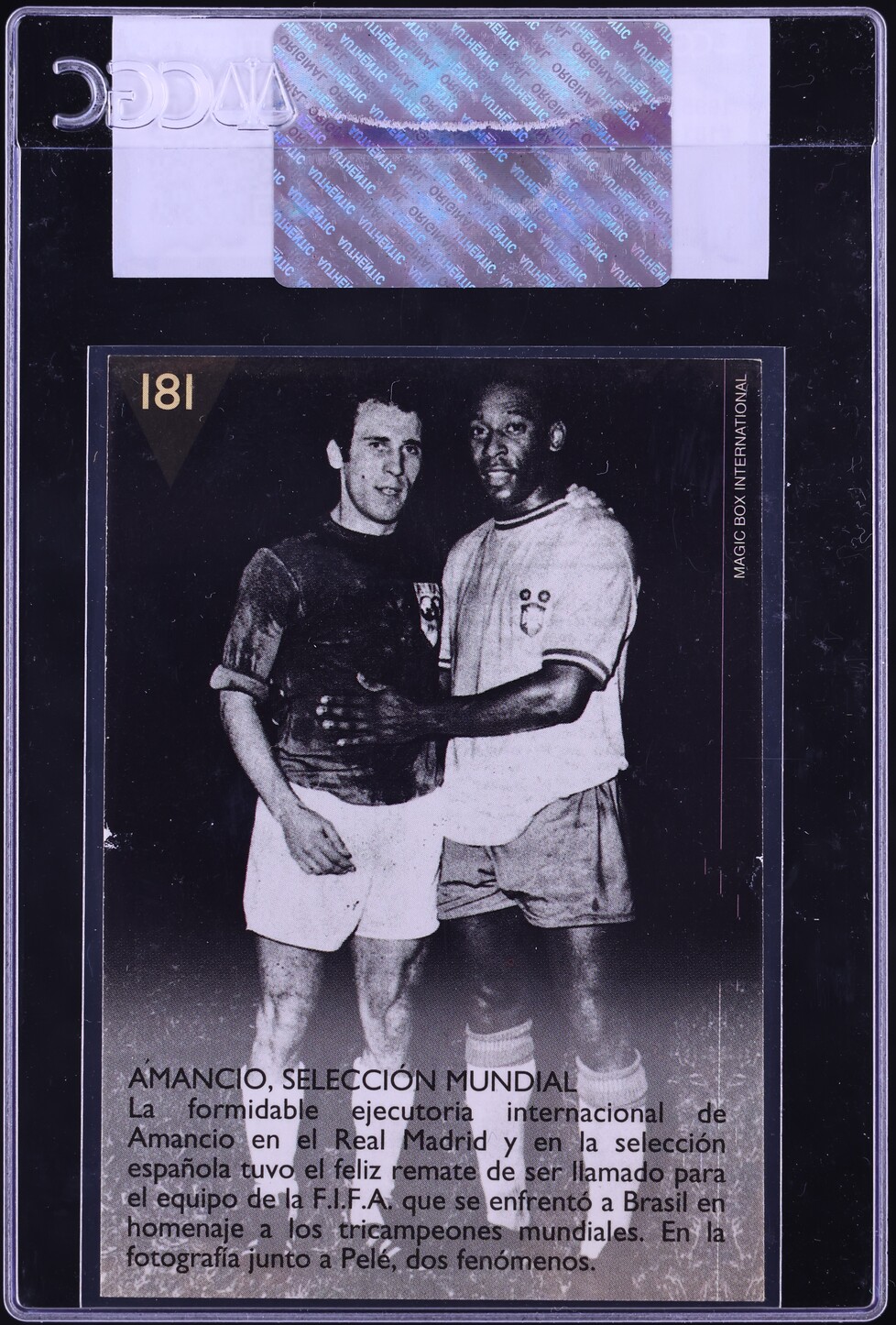 1995 Magic Box International Real Madrid Oro Amancio #181 CGC AUTH on ...