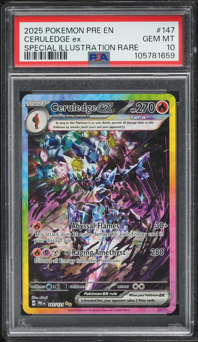 2025 Pokemon SV Prismatic Evolutions SIR Ceruledge ex #147 PSA 10 GEM ...