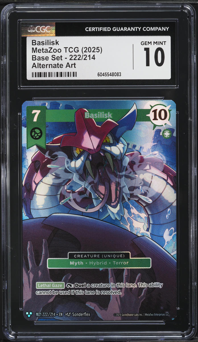 2025 MetaZoo TCG Base Set Alt Art Basilisk #222 CGC 10 GEM MINT on ...