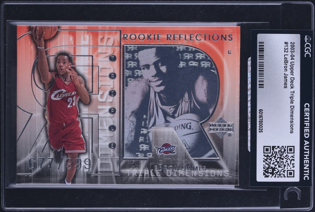 2003 Upper Deck Triple Dimensions LeBron James ROOKIE /999 #132 CGC ...
