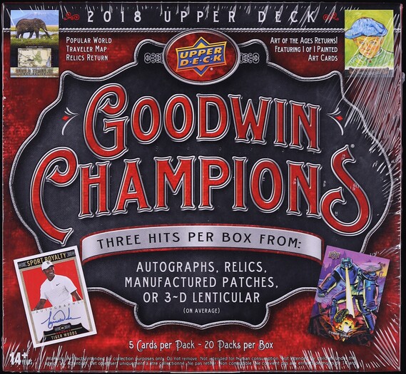 2018 Upper Deck Goodwin Champions Sealed Hobby Box, 20ct Packs on ...