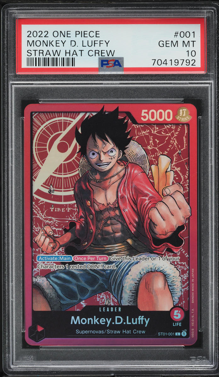 2022 One Piece Starter Deck Straw Hat Crew Monkey D. Luffy #ST01-001 PSA 10 GEM on Fanatics Collect