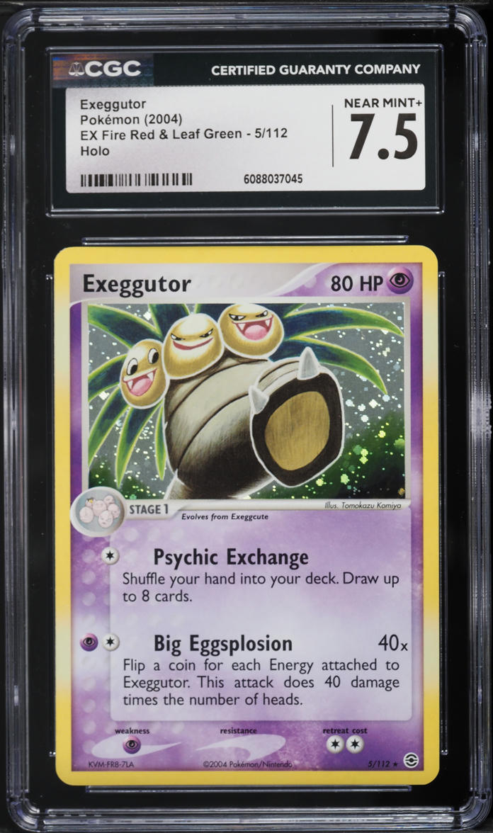 2004 Pokemon EX Fire Red & Leaf Green Holo Exeggutor #5 CGC 7.5 NRMT+ ...