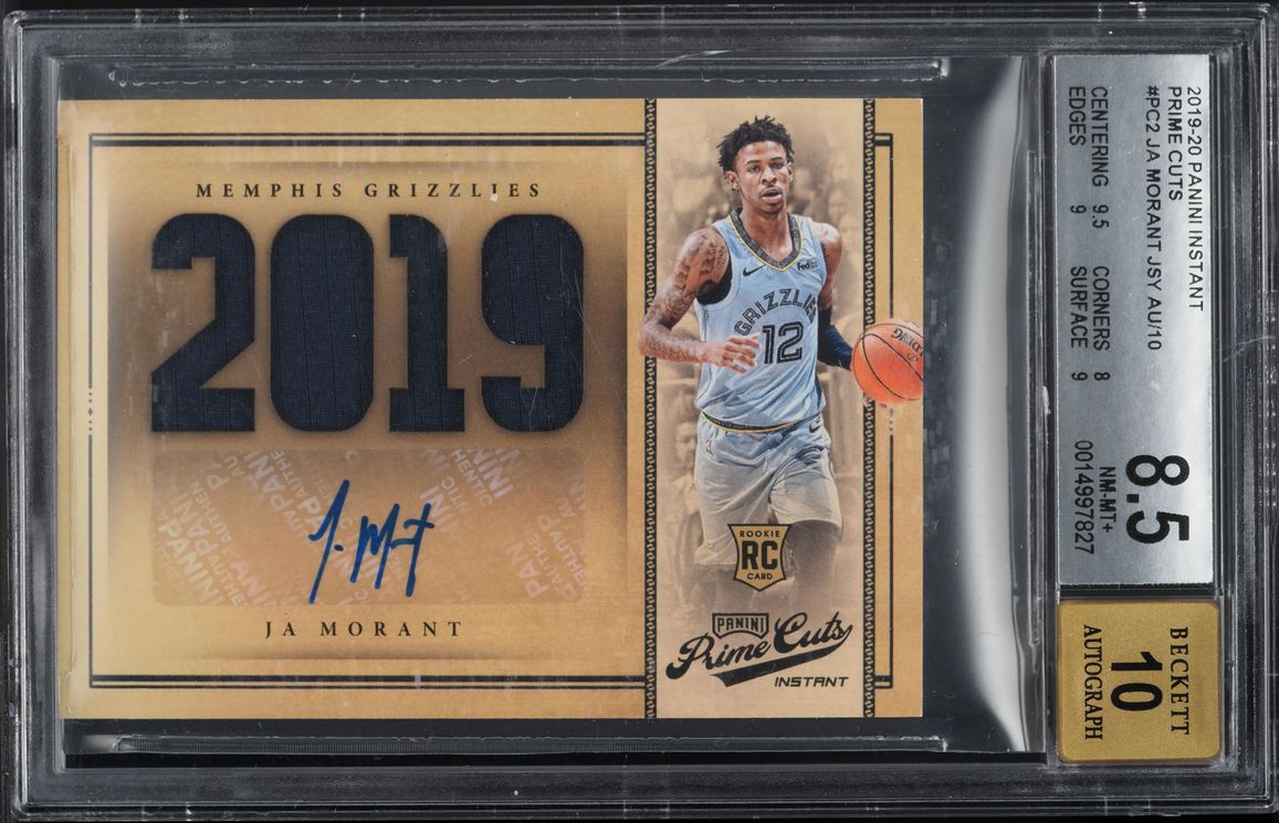 2019 Panini Instant Prime Cuts Ja Morant ROOKIE PATCH AUTO 10/10 #PC2 ...