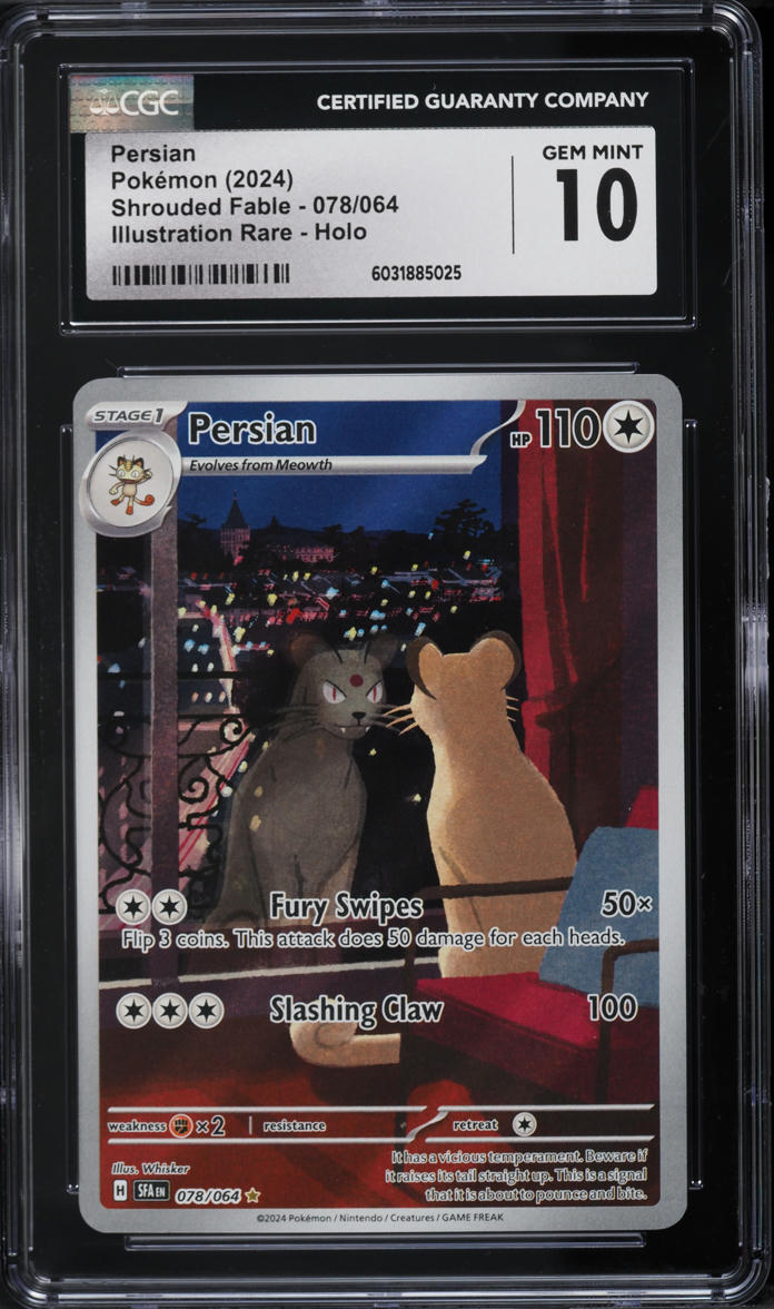 2024 Pokemon Scarlet & Violet Shrouded Fable IR Persian #78 CGC 10 GEM ...