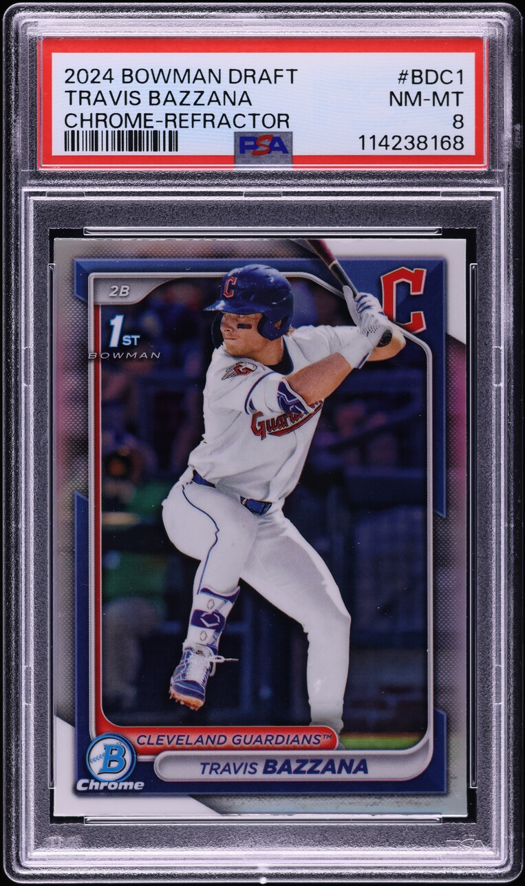 2024 Bowman Chrome Draft Refractor Travis Bazzana PROSPECT #BDC-1 PSA 8 ...