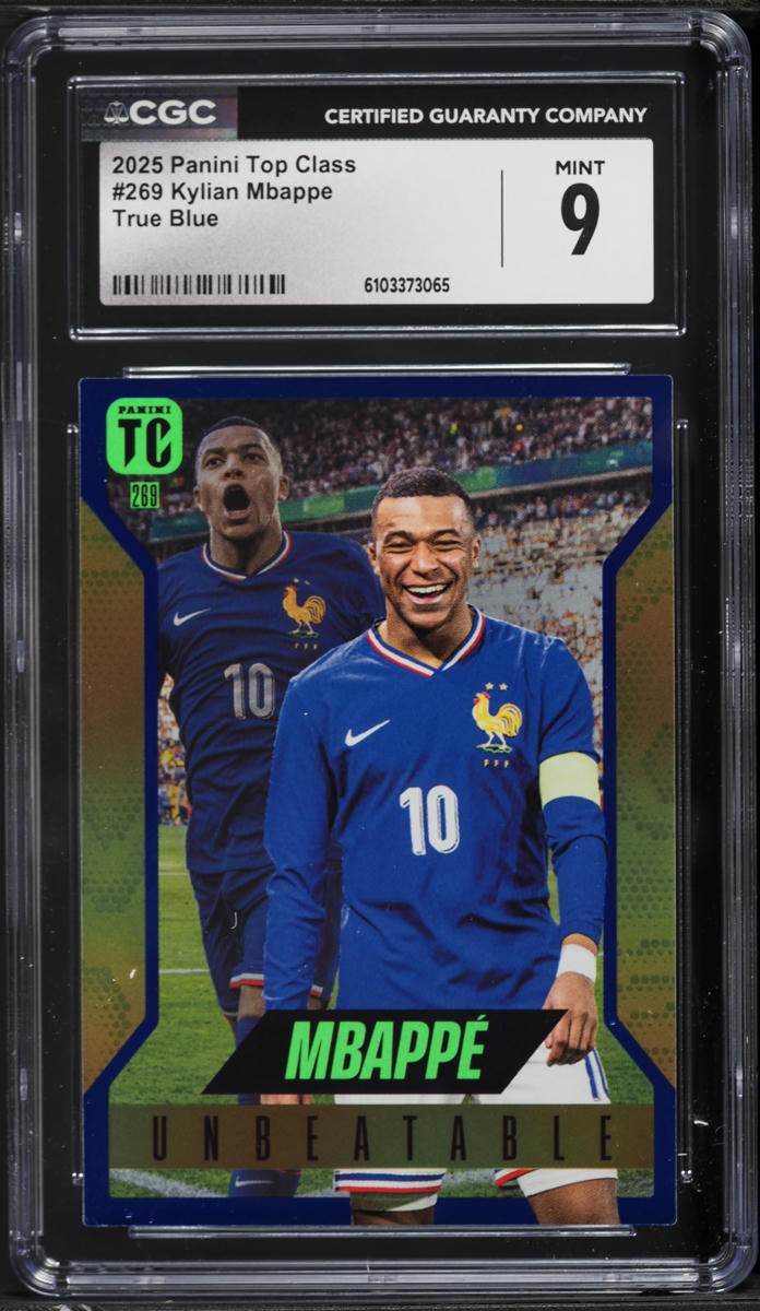 2025 Panini Top Class True Blue Kylian Mbappe #269 CGC 9 MINT on ...