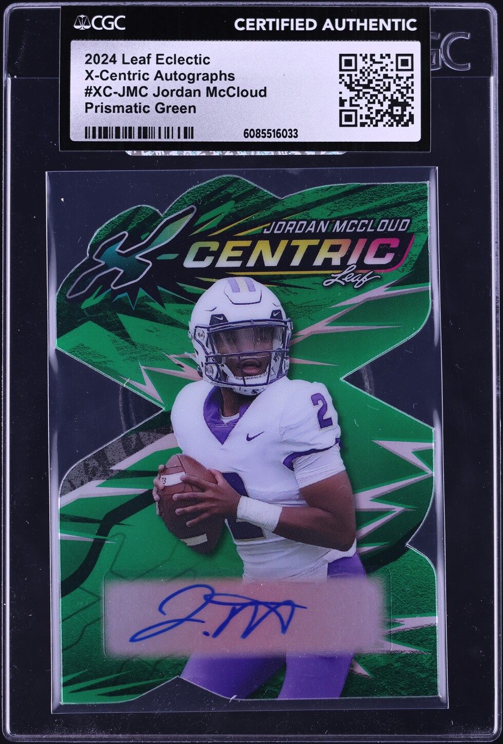 2024 Leaf Eclectic X-Centric Prismatic Green Jordan McCloud ROOKIE AUTO ...