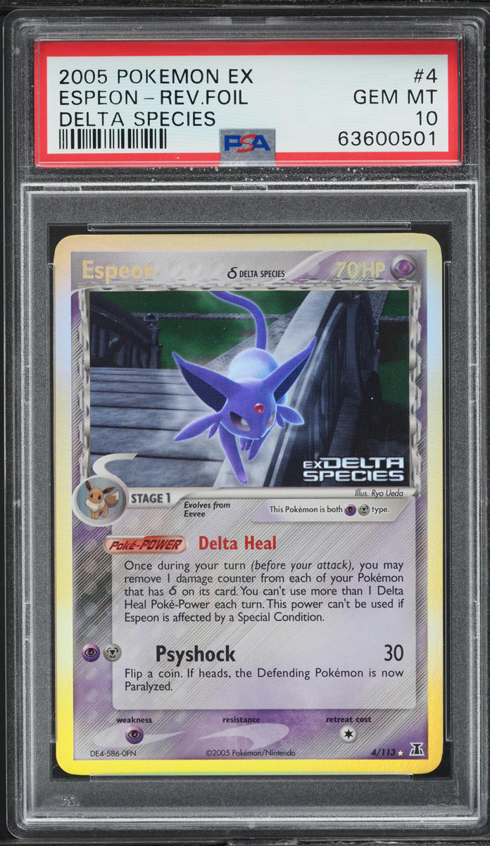 2005 Pokemon EX Delta Species Reverse Holo Espeon #4 PSA 10 GEM MINT on ...