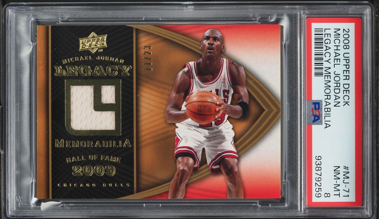 2008 Upper Deck Jordan Legacy Michael Jordan PATCH /23 #MJ-71 PSA 8 NM ...