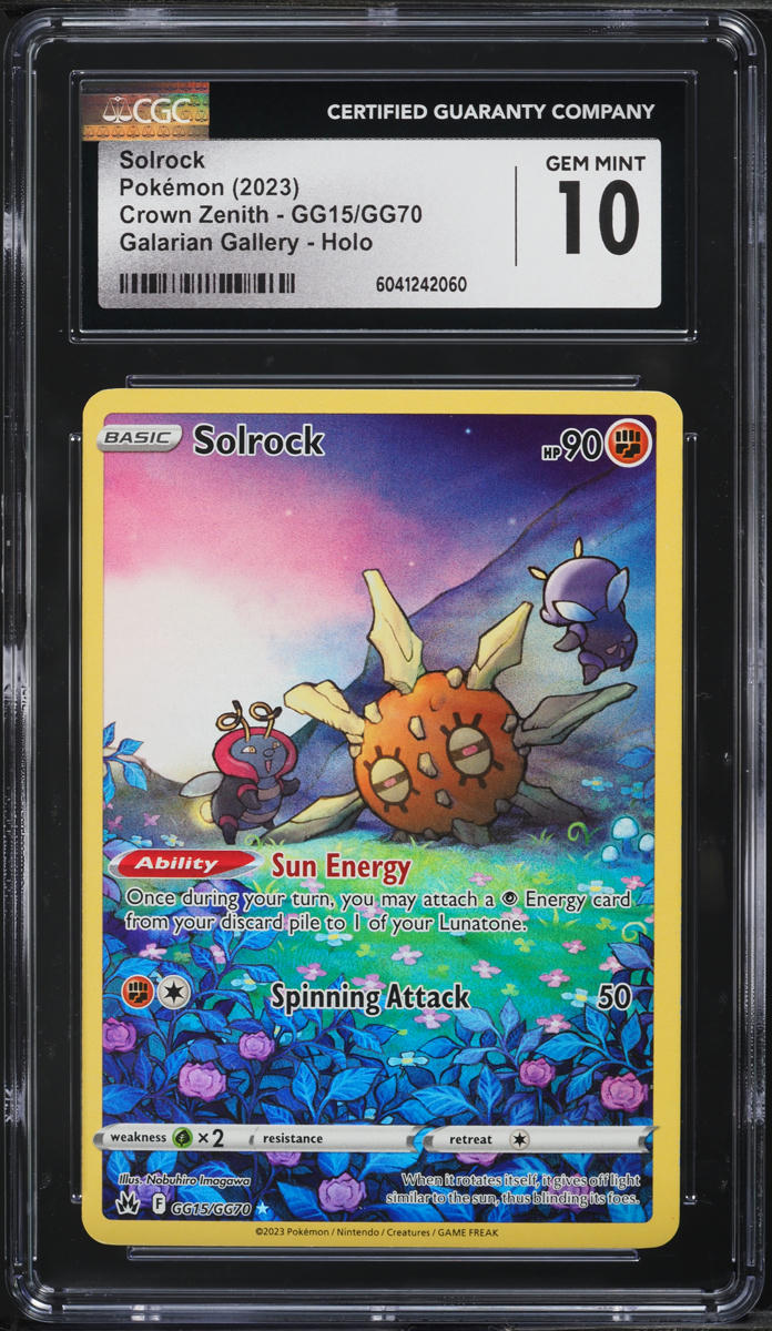 2023 Pokemon Sword & Shield Crown Zenith Full Art Solrock #GG15 CGC 10 ...