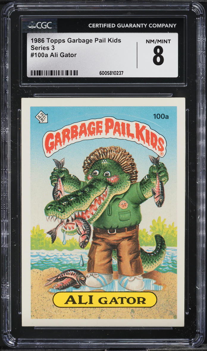1986 Topps Garbage Pail Kids Stickers Series 3 Ali Gator #100a CGC 8 NM ...