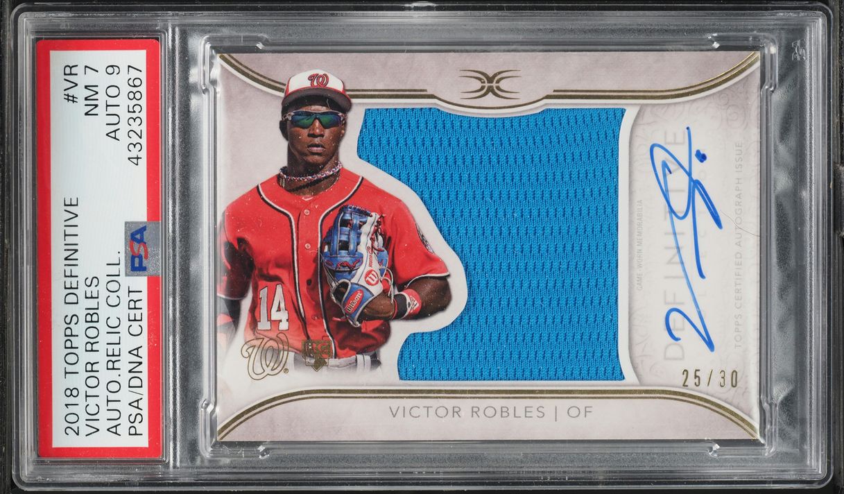 2018 Topps Definitive Collection Victor Robles ROOKIE PATCH AUTO DNA 9 ...
