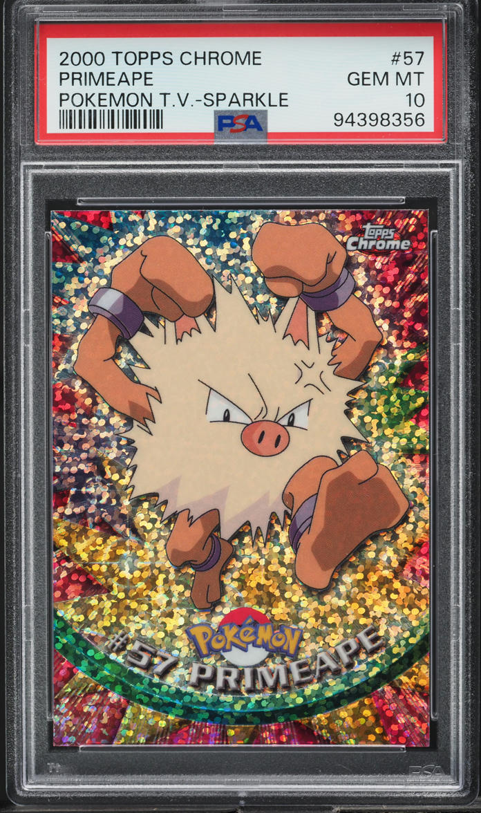 2000 Topps Chrome Pokemon Series 1 Sparkle Primeape #57 PSA 10 GEM MINT on Fanatics Collect