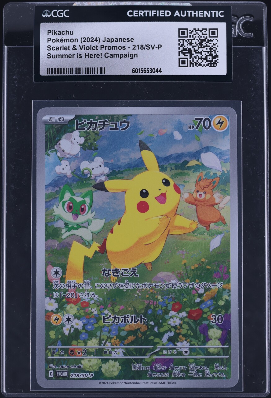 2024 Pokemon Japanese SV Promo Summer is Here! Campaign Pikachu #218 CGC AUTH on Fanatics Collect