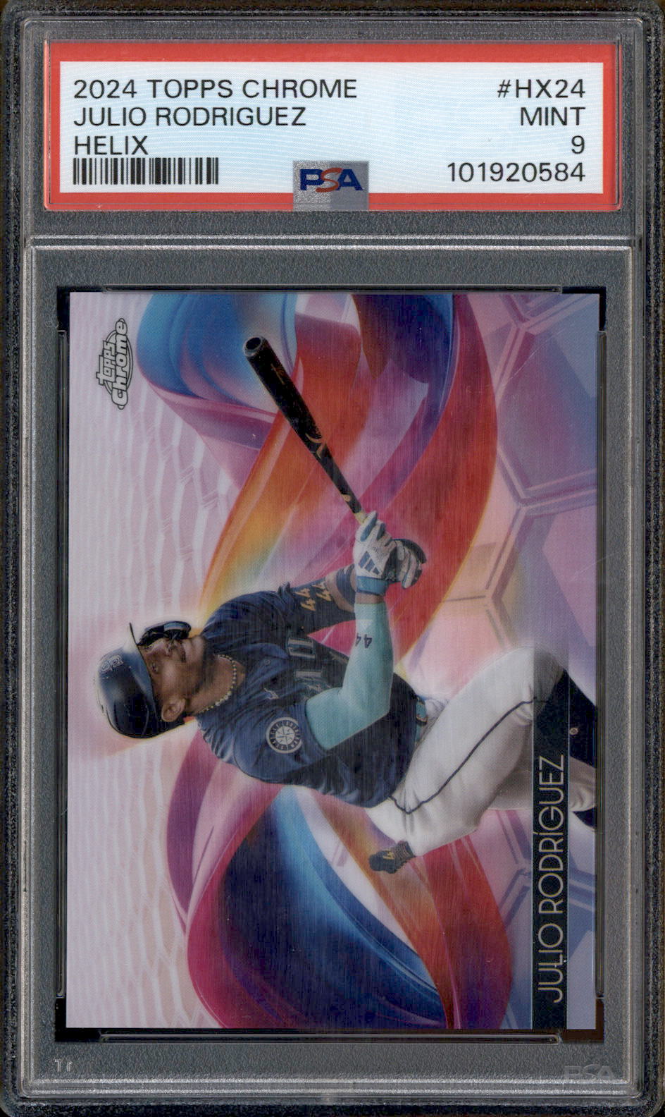 2024 Topps Chrome Helix #HX24 Julio Rodriguez PSA 9 on Fanatics Collect