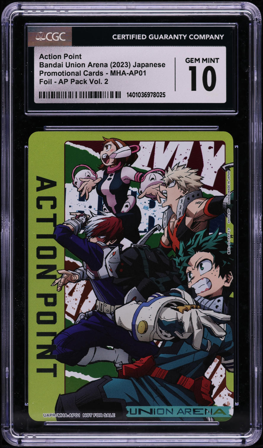 2023 Bandai Union Arena Japanese Promo Foil Action Point #MHA-AP01 CGC 10 GEM on Fanatics Collect
