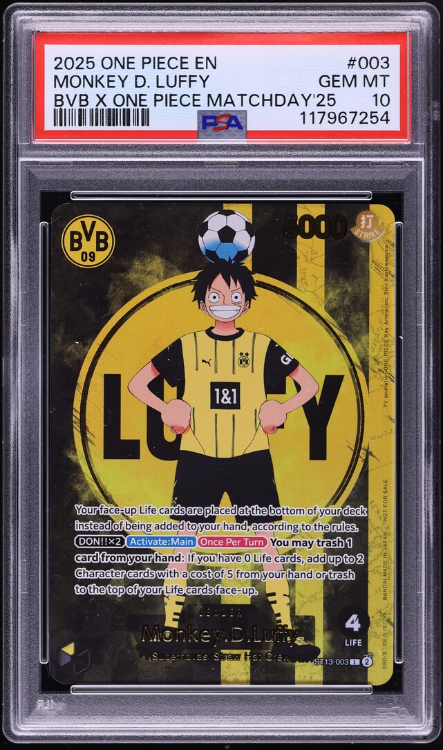 2025 One Piece Promos BVB Match Day '25 Monkey D. Luffy L #ST13-003 PSA ...