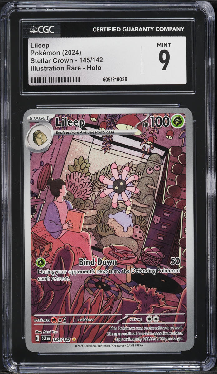2024 Pokemon Scarlet & Violet Stellar Crown IR Lileep #145 CGC 9 MINT ...