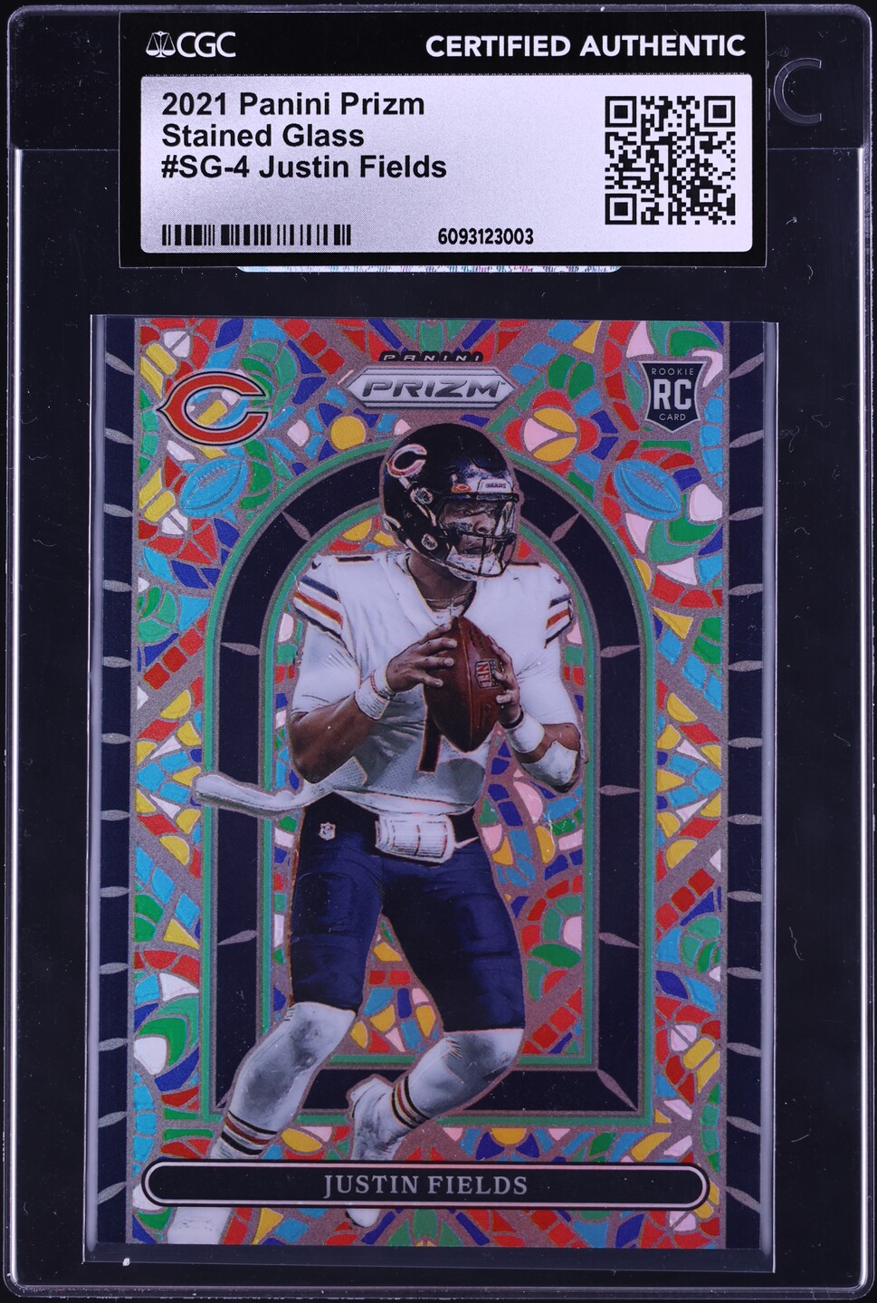 2021 Panini Prizm Stained Glass Justin Fields ROOKIE #SG-4 CGC AUTH on ...