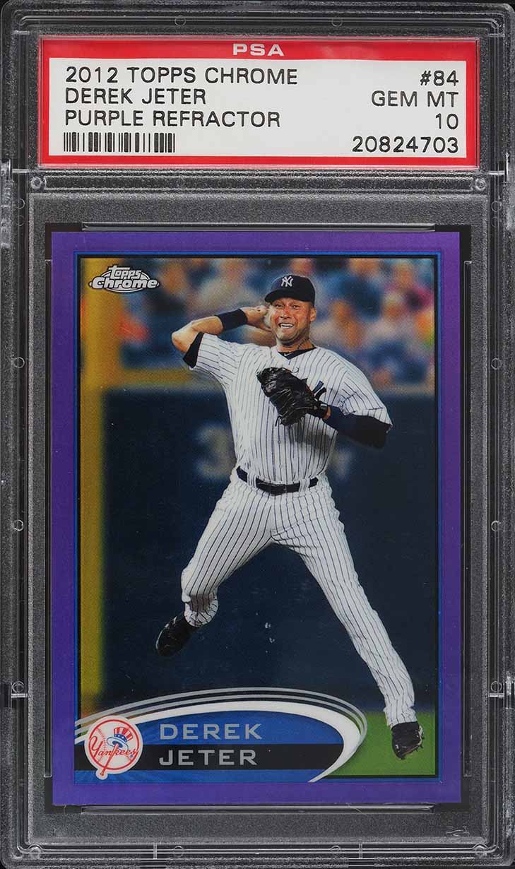 2012 Topps Chrome Purple Refractor Derek Jeter #84 PSA 10 GEM MINT on ...