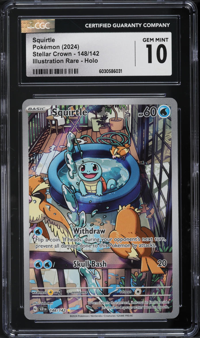 2024 Pokemon SV Stellar Crown Illustration Rare Squirtle #148 CGC 10 GEM MINT on Fanatics Collect