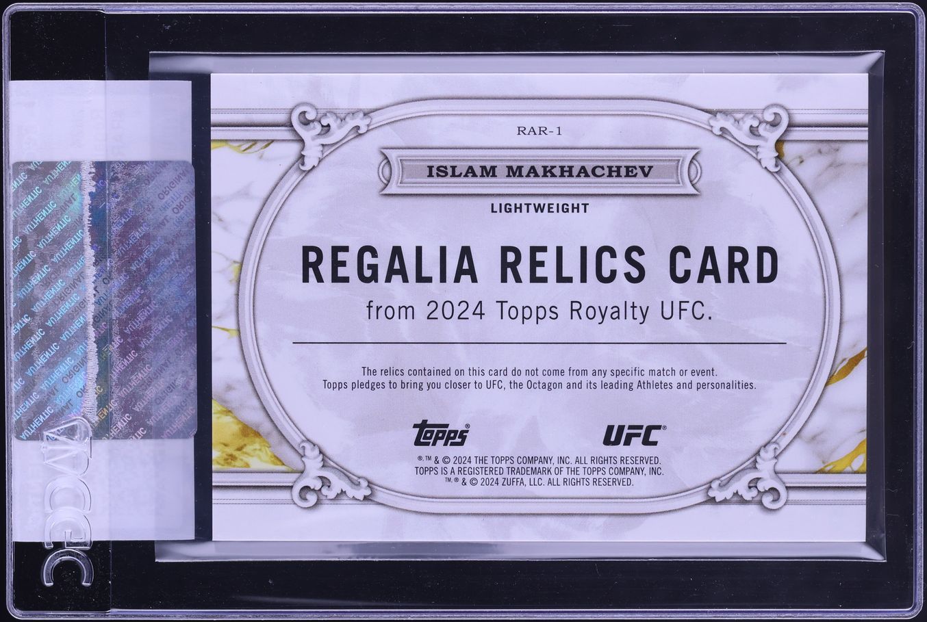 2024 Topps Royalty UFC Regalia Islam Makhachev PATCH /99 #RAR-1 CGC ...