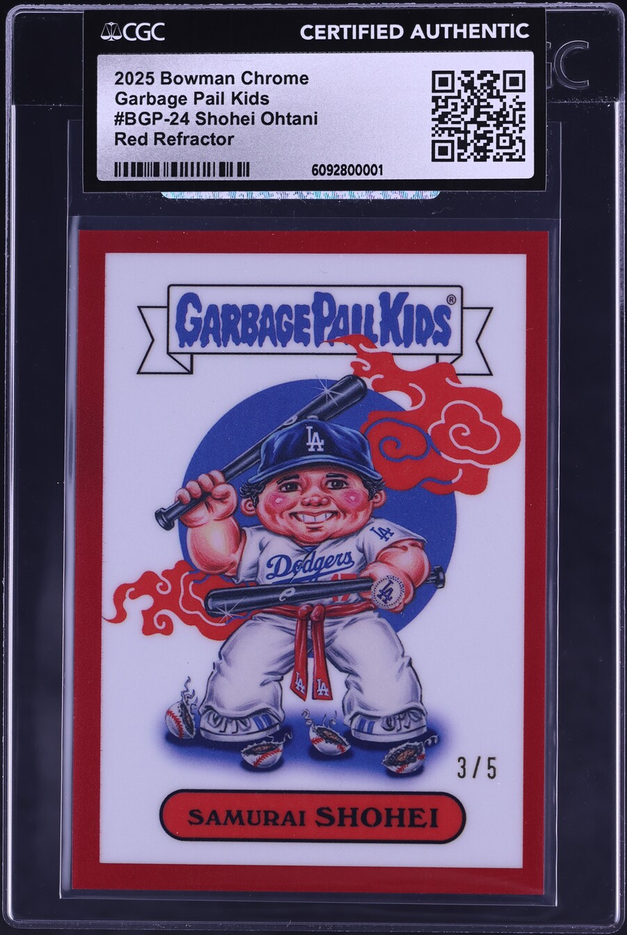 2025 Bowman Chrome Garbage Pail Kids Red Refractor Shohei Ohtani /5 #BGP-24 CGC AUTH on Fanatics ...