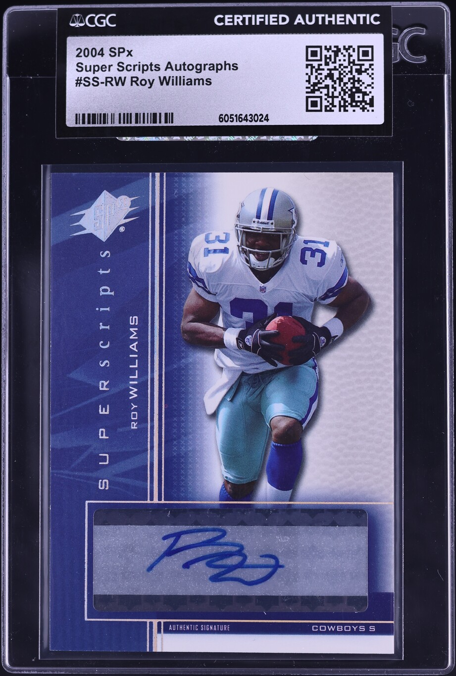 2004 SPx Super Scripts Roy Williams AUTO #SS-RW CGC AUTH on Fanatics ...