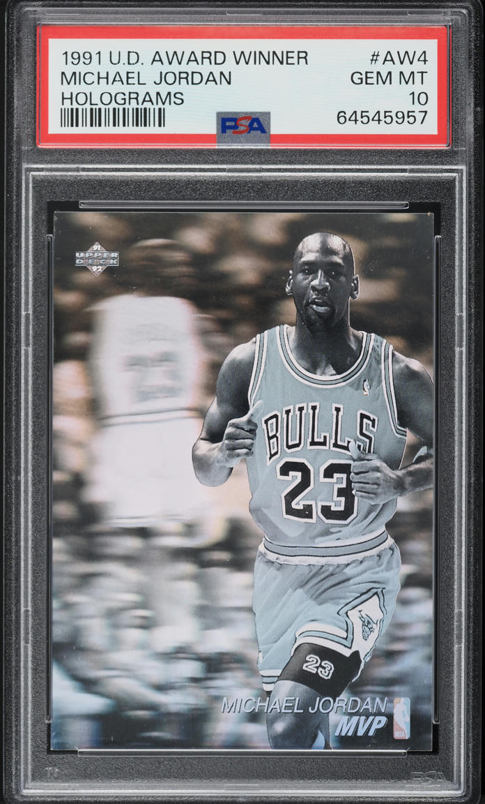 1991 Upper Deck Award Winner Hologram Michael Jordan #AW4 PSA 10 GEM ...