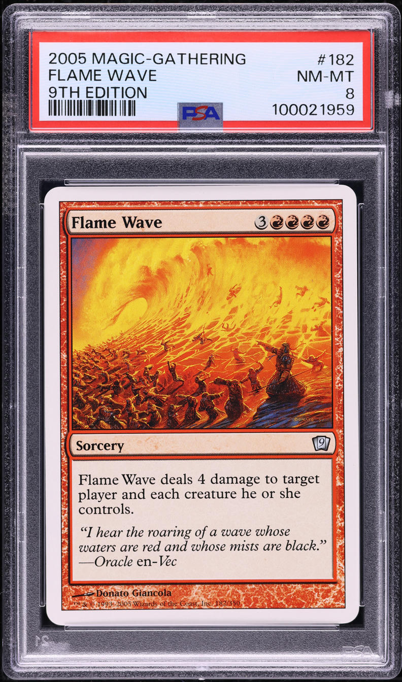 2005 Magic The Gathering MTG 9th Edition Flame Wave #182 PSA 8 NM-MT on ...