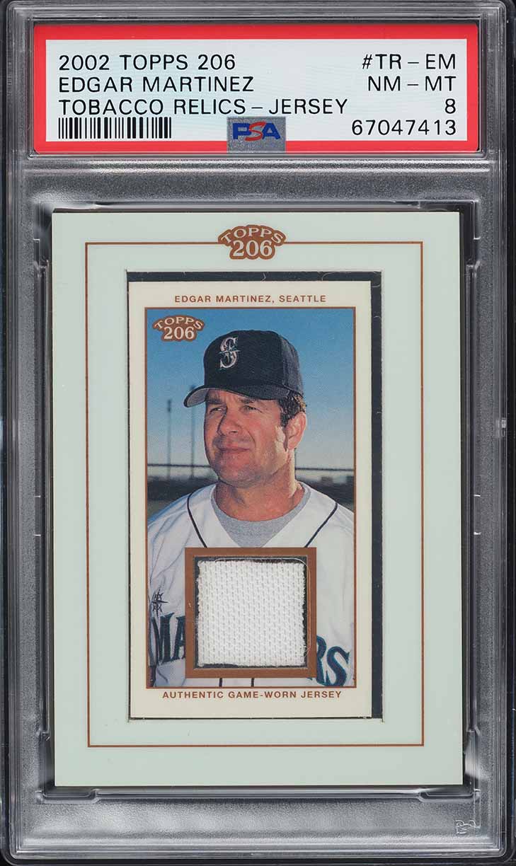 2002 Topps 206 Tobacco Relics Jersey Edgar Martinez PATCH #TR-EM PSA 8 NM-MT on Fanatics Collect