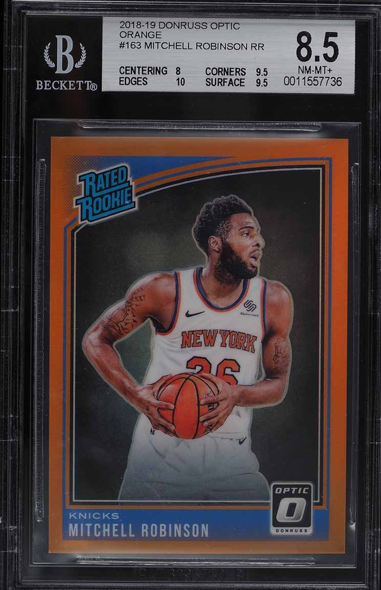 2018 Donruss Optic Orange Mitchell Robinson ROOKIE /199 #163 BGS 8.5 NM ...