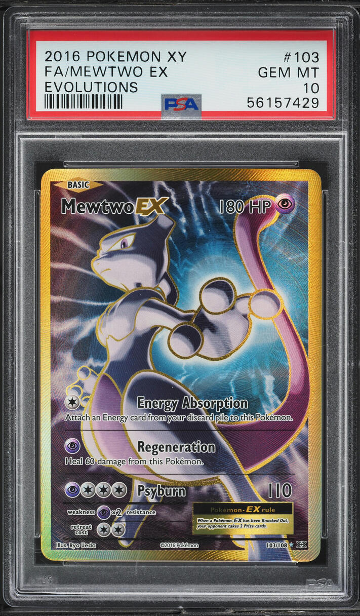 2016 Pokemon XY Evolutions Full Art Mewtwo EX #103 PSA 10 GEM MINT on ...