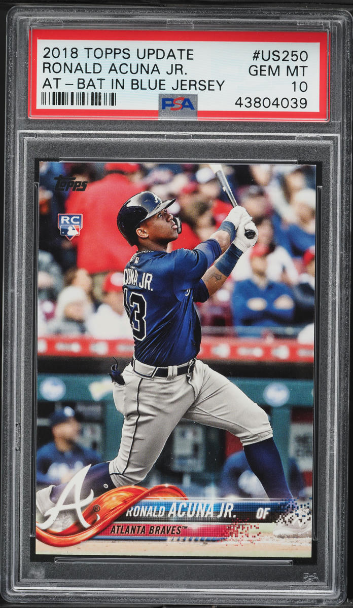2018 Topps Update At Bat Ronald Acuna Jr. ROOKIE #US250 PSA 10 GEM MINT ...
