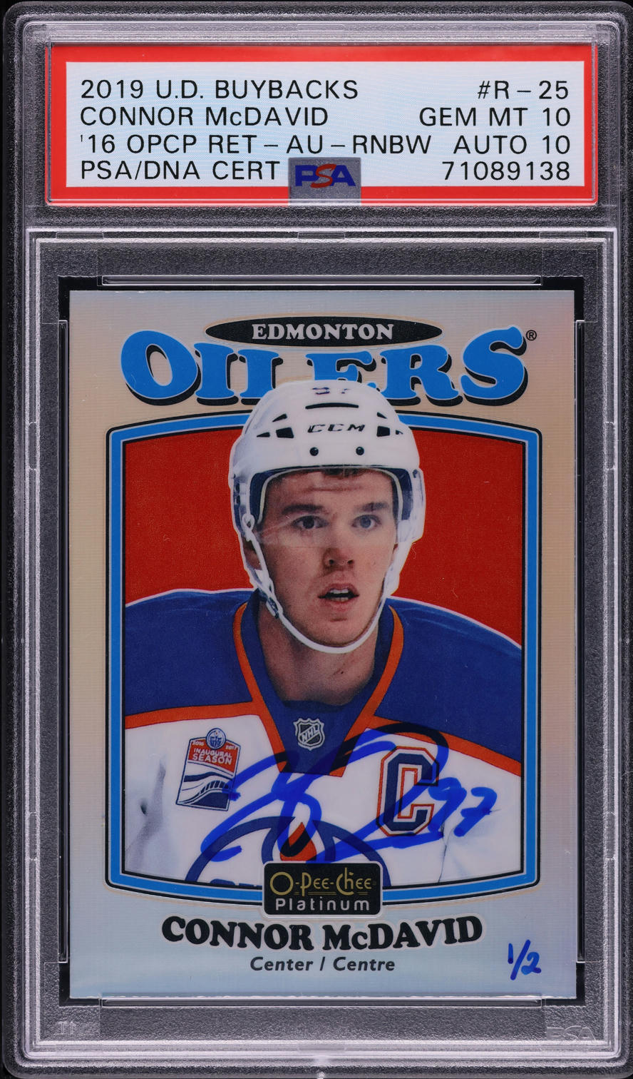 2019 UD Buybacks '16 O.P.C. Platinum Connor McDavid AUTO DNA 10 1/2 PSA ...
