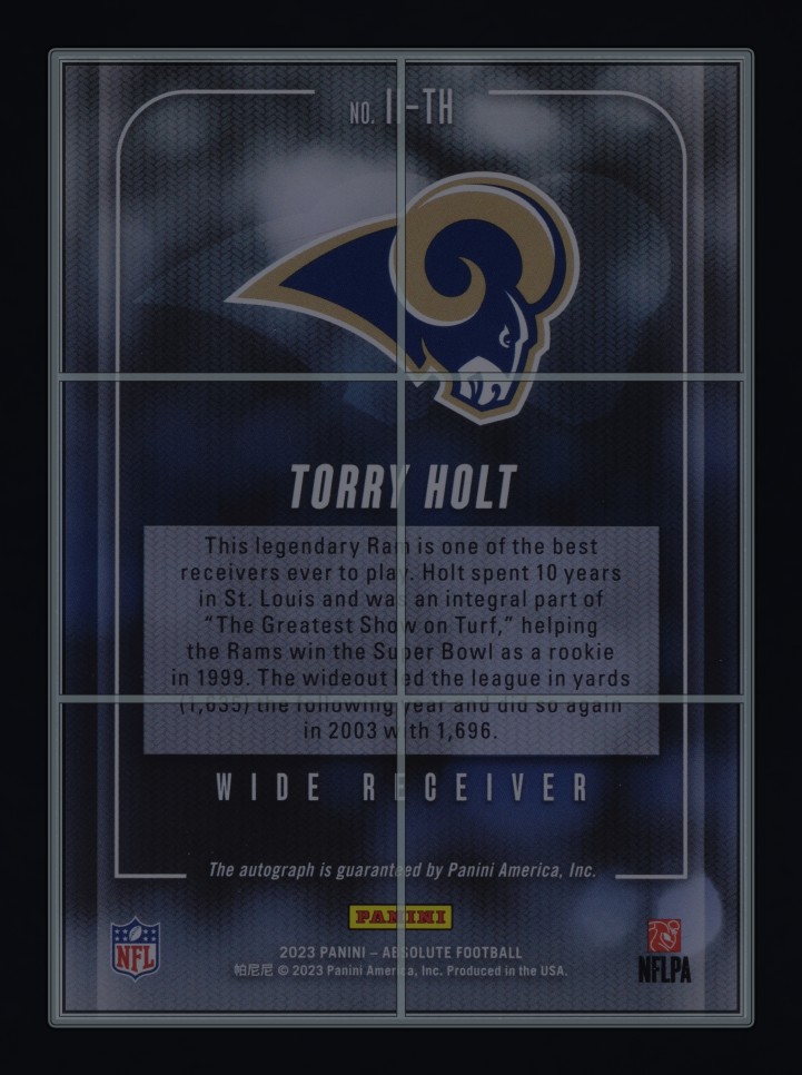 2023 Absolute Iconic Ink Red Torry Holt AUTO /75 #II-TH MBA AUTH on Fanatics Collect