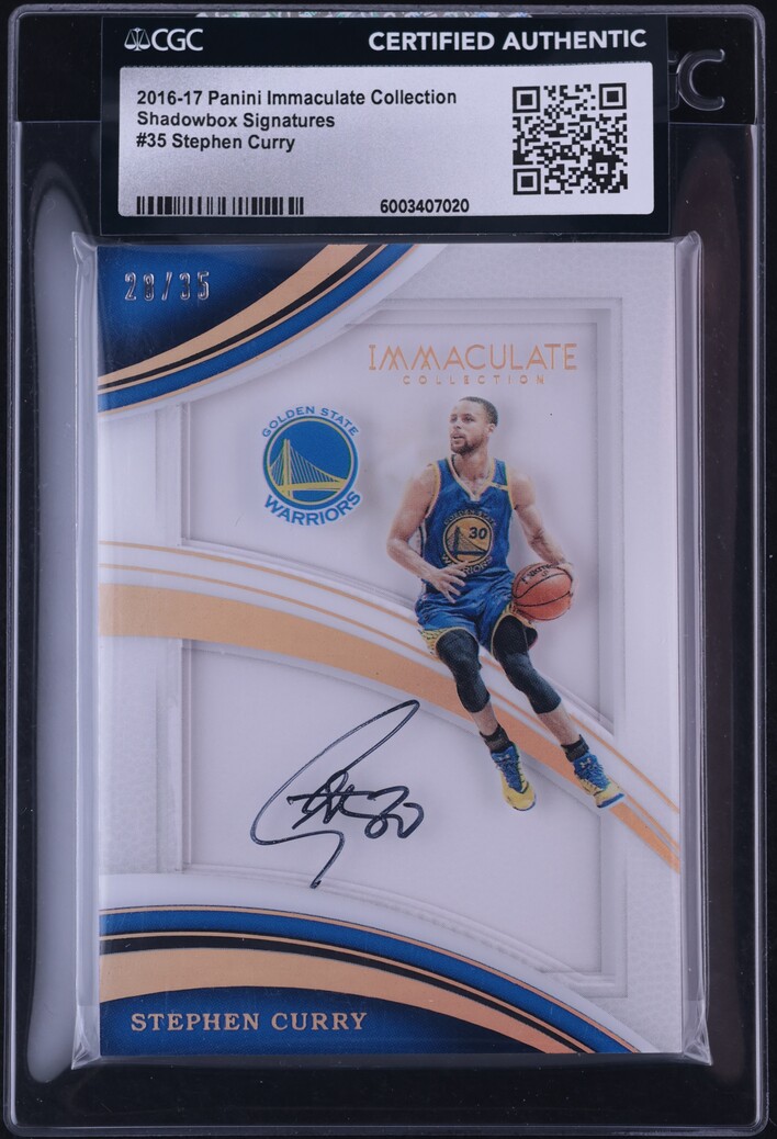 2016 Immaculate Collection Shadowbox Stephen Curry AUTO /35 #35 CGC AUTH on Fanatics Collect
